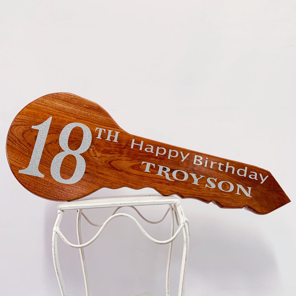 Timber Key Large + Custom Text – Balloons Etc