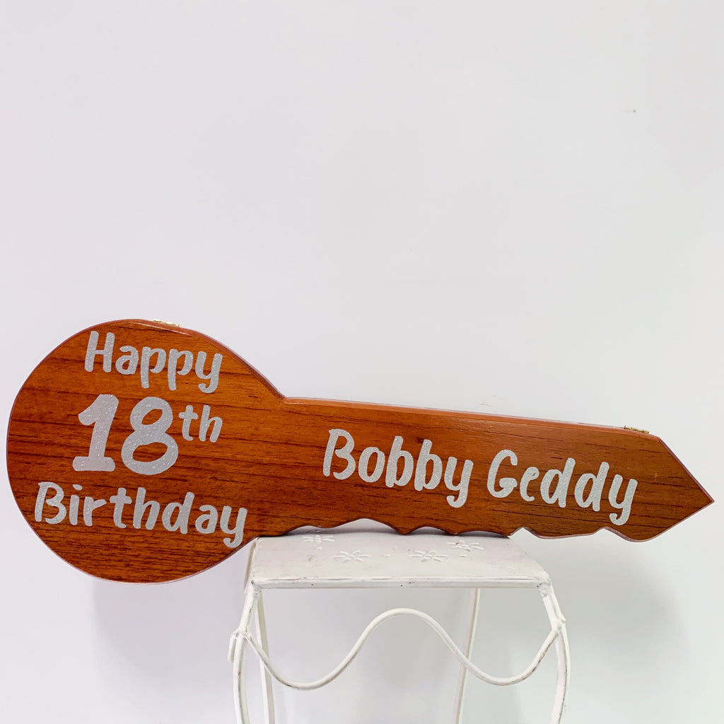 Timber Key Large + Custom Text – Balloons Etc